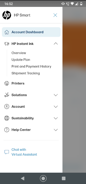 Hp instant ink account store