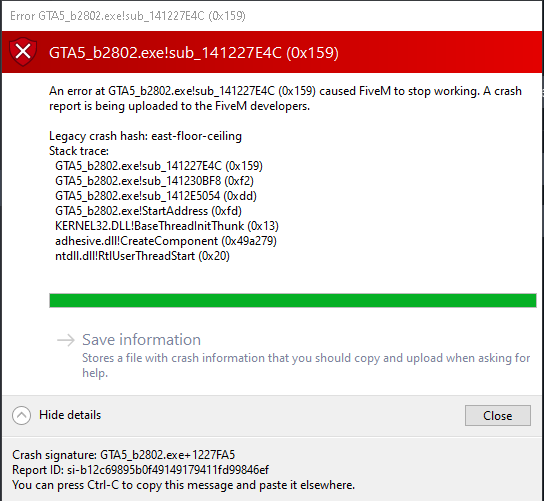 Crashes After 5 To 10 Min In Game Fivem Client Support Cfxre Community 